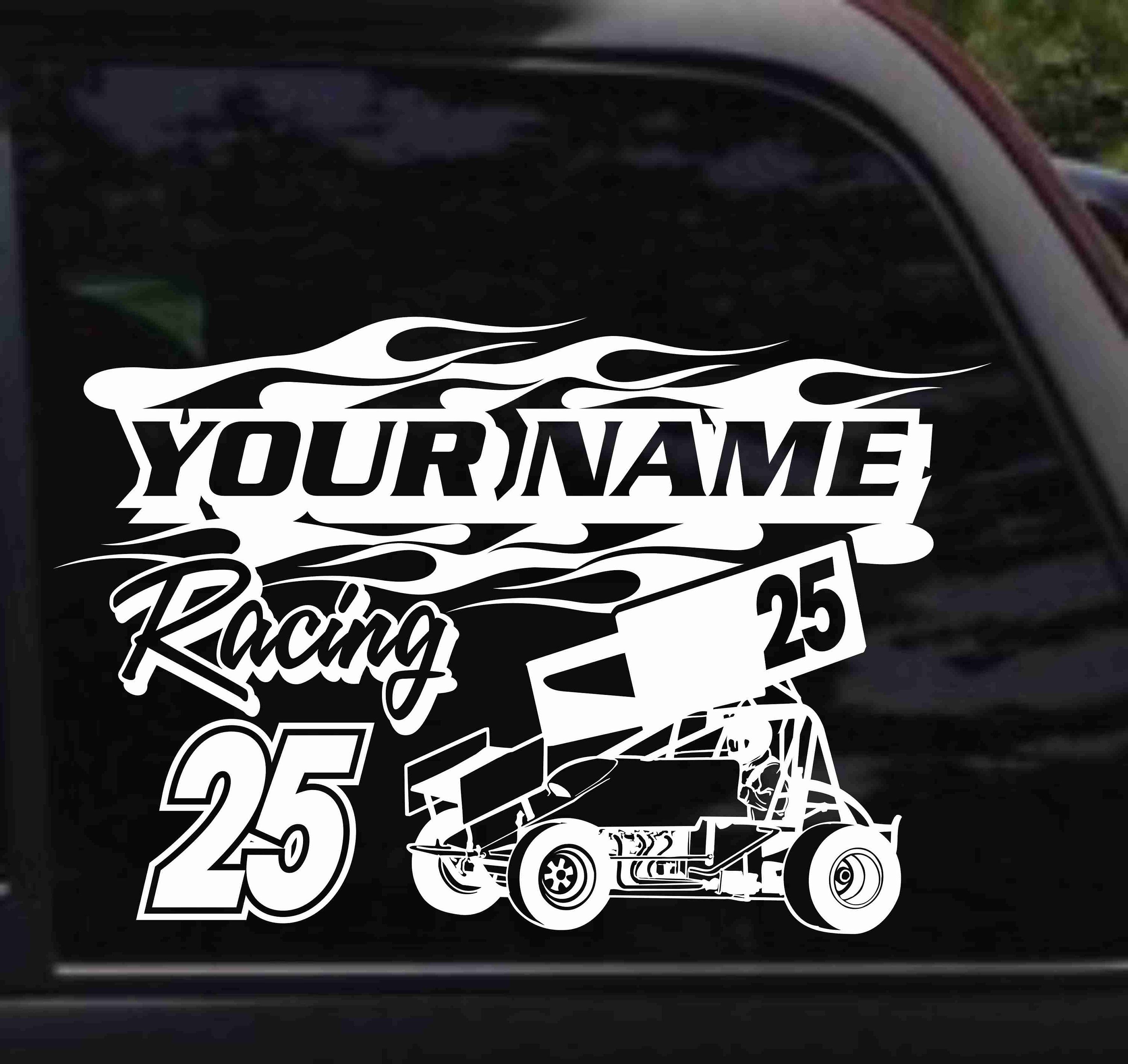 Personalized Sprint Car Racing Version 4 Decal Sticker - Etsy