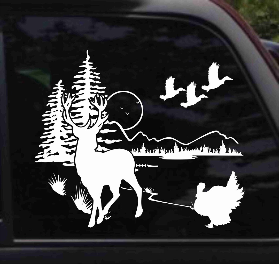 Wildlife Scene Decal - Etsy