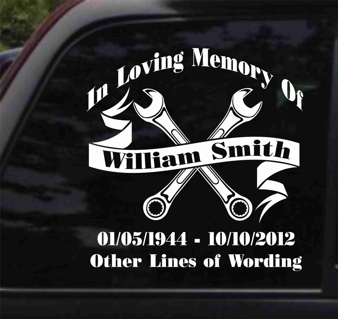 Mechanic Memorial Decal - Etsy