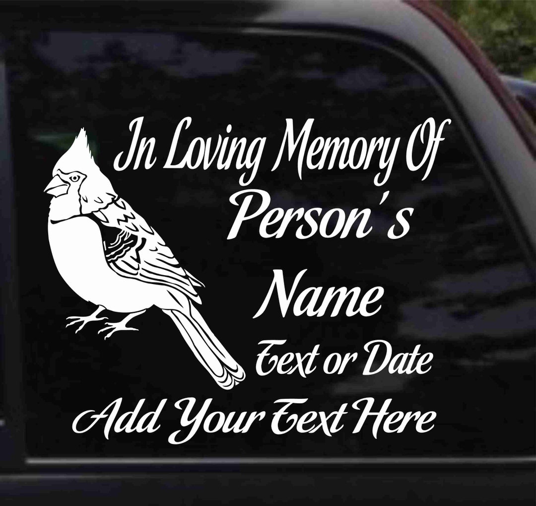 Memorial With Cardinal Decal Sticker - Etsy