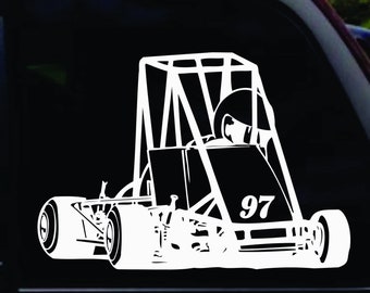 Personalized Quarter Midget Racing V1 Decal Sticker - Etsy