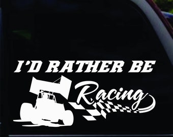 Winged Sprint Car V1 Dirt Racing Race Car Dirt Track Sticker Decal - Etsy