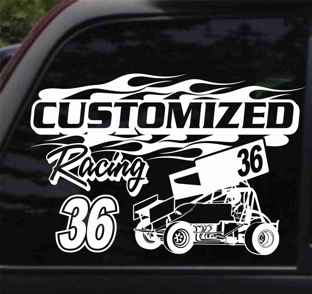 Personalized Sprint Car Racing Version 4 Decal Sticker - Etsy