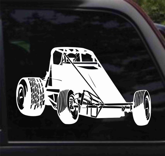 Wingless Sprint Car Version 3 Decal Sticker | Etsy