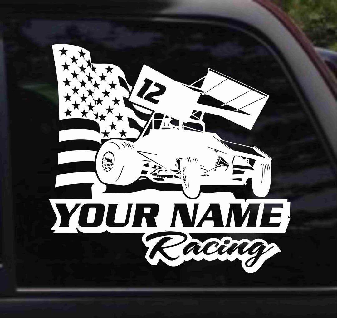Personalized Sprint Car Version 8 Decal - Etsy
