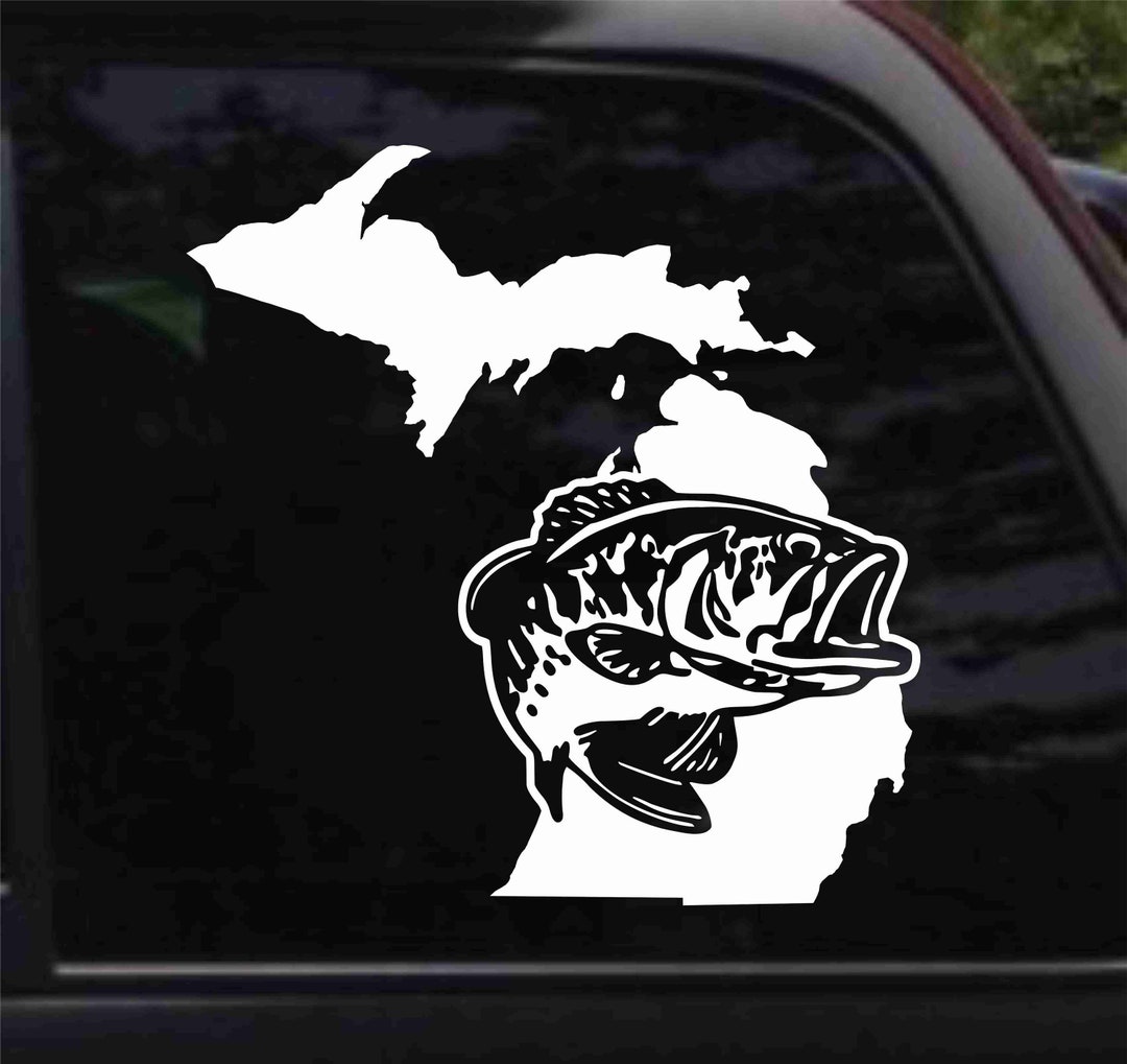 Michigan Bass Fishing Decal - Etsy