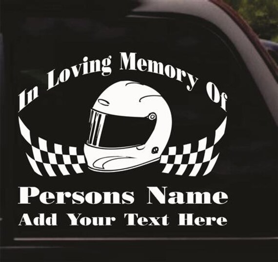 Racing Memorial Version 3 Decal - Etsy