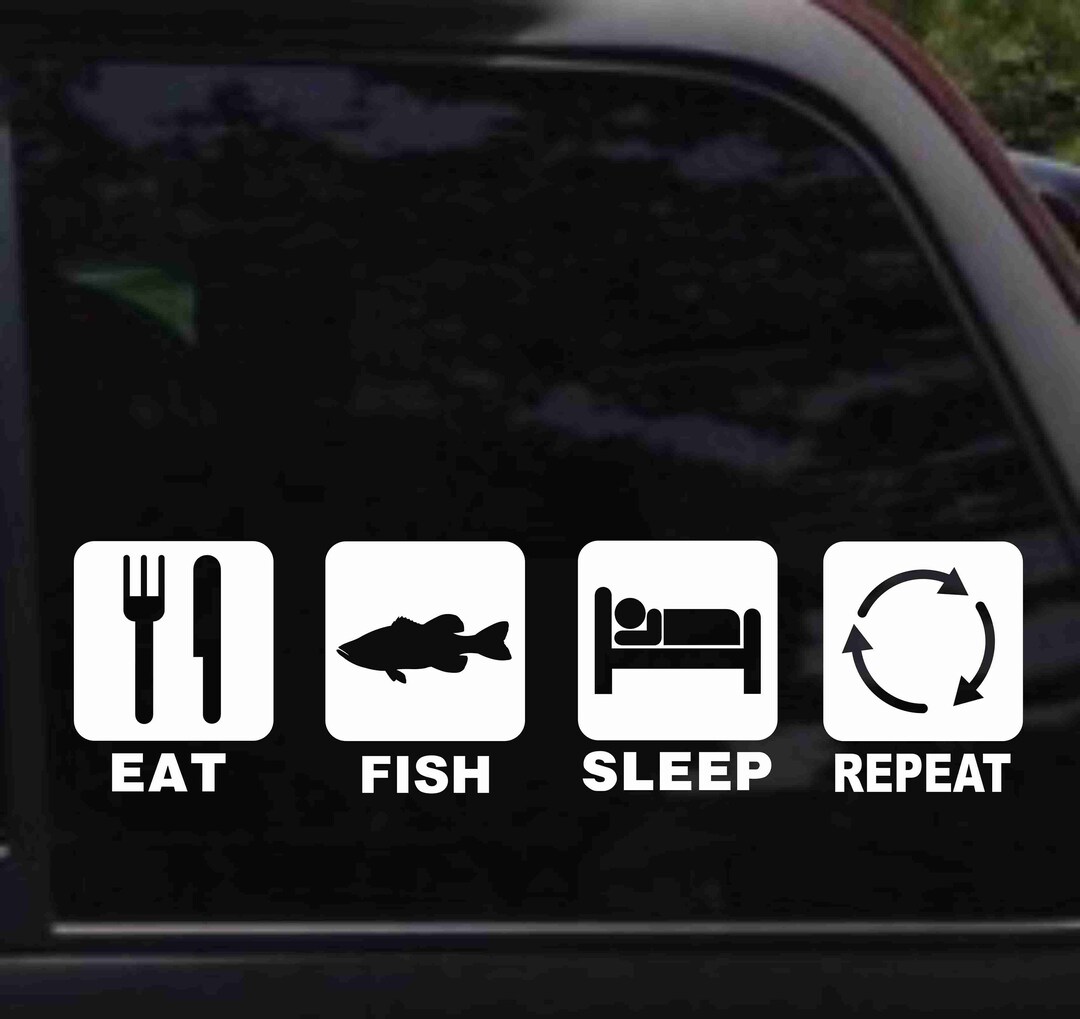 Eat Fish Sleep Repeat Decal Sticker - Etsy
