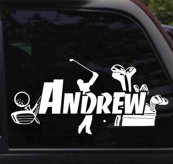 Personalized Golfer Name Decal Sticker | Etsy