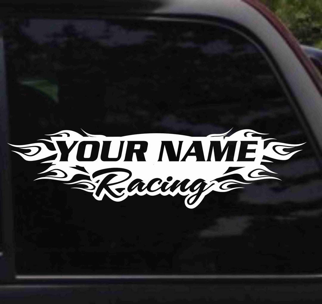 Personalized Racing Name Version 4 Decal Sticker - Etsy