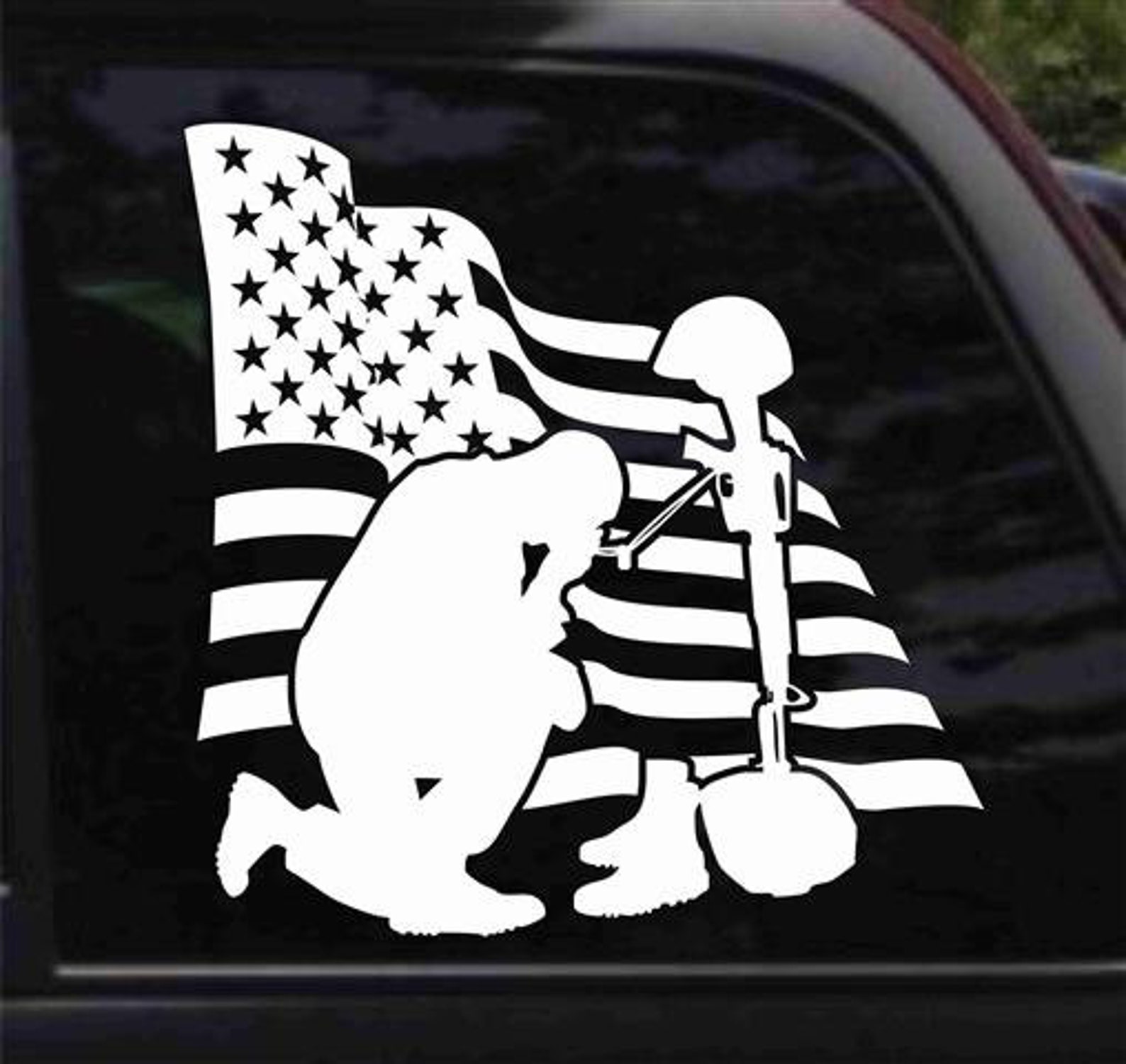 Fallen Soldier and American Flag Patriotic Decal Sticker - Etsy