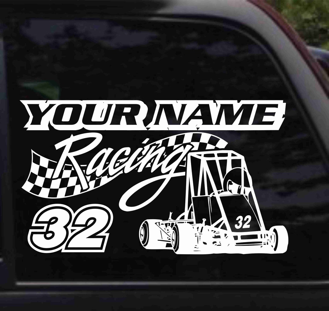 Personalized Quarter Midget Racing Version 3 Decal Sticker - Etsy