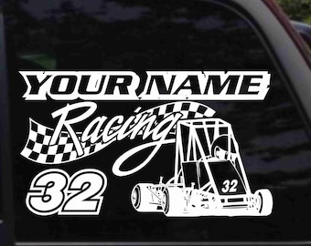 Personalized Quarter Midget Racing V1 Decal Sticker - Etsy