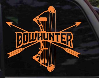 Bow Hunter, Deer Skull Vinyl Sticker- Window, Laptop, Car Decal - Etsy