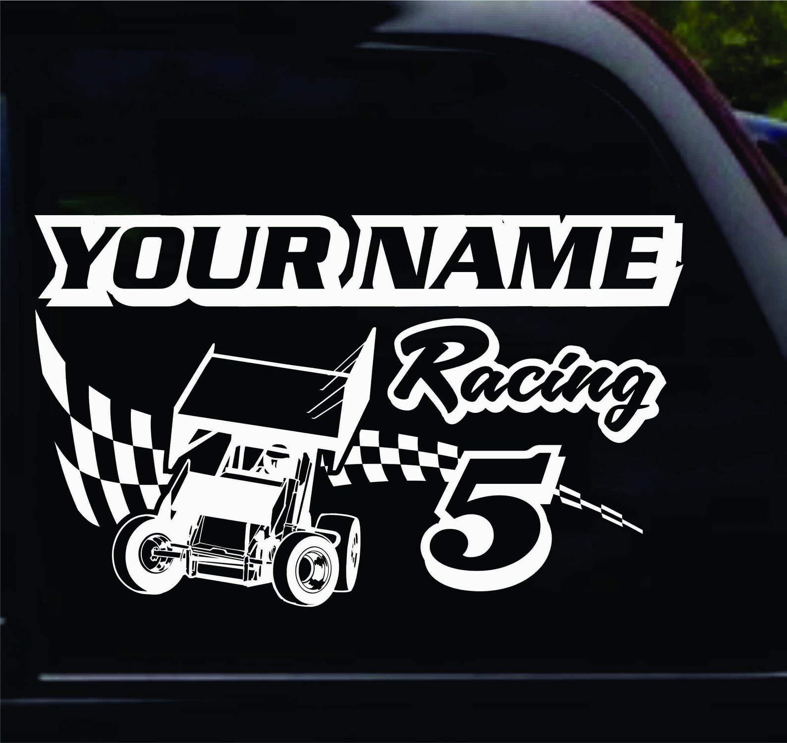 Personalized Sprint Car Racing Version 6 Decal - Etsy