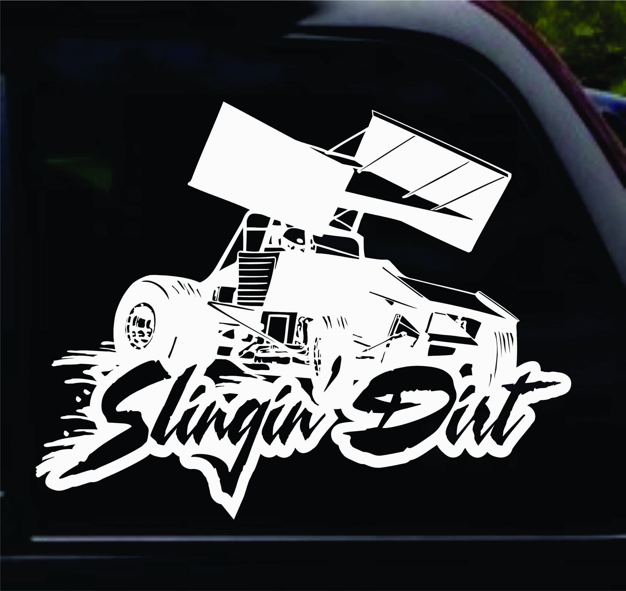 Slingin Dirt Sprint Car Decal Sticker | Etsy