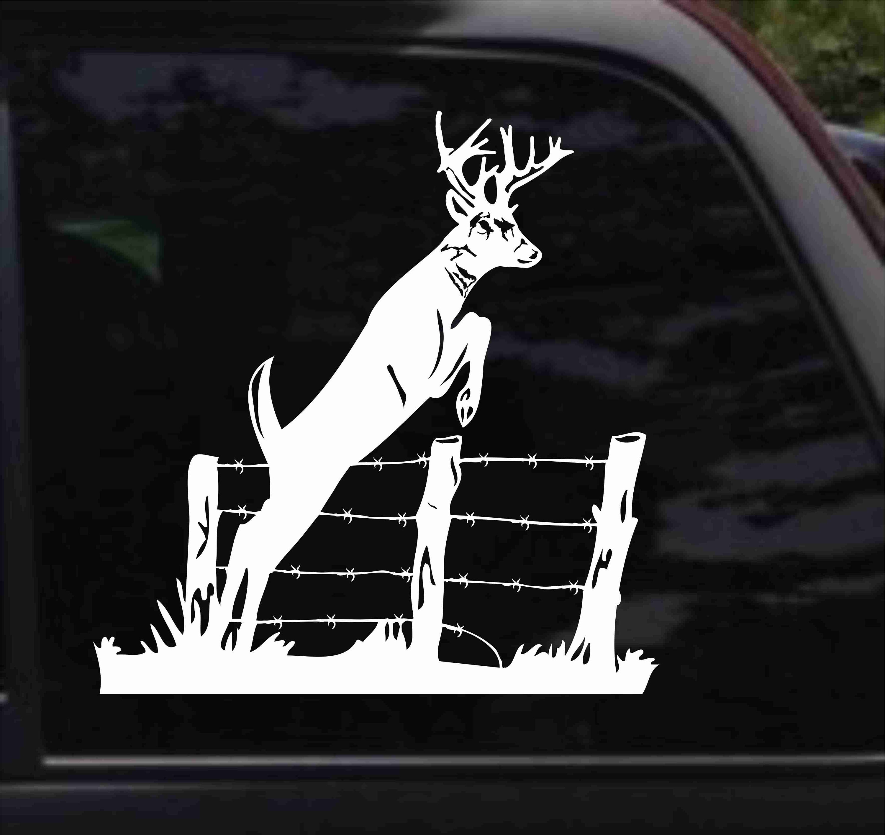 Deer Jumping Fence Decal Sticker - Etsy