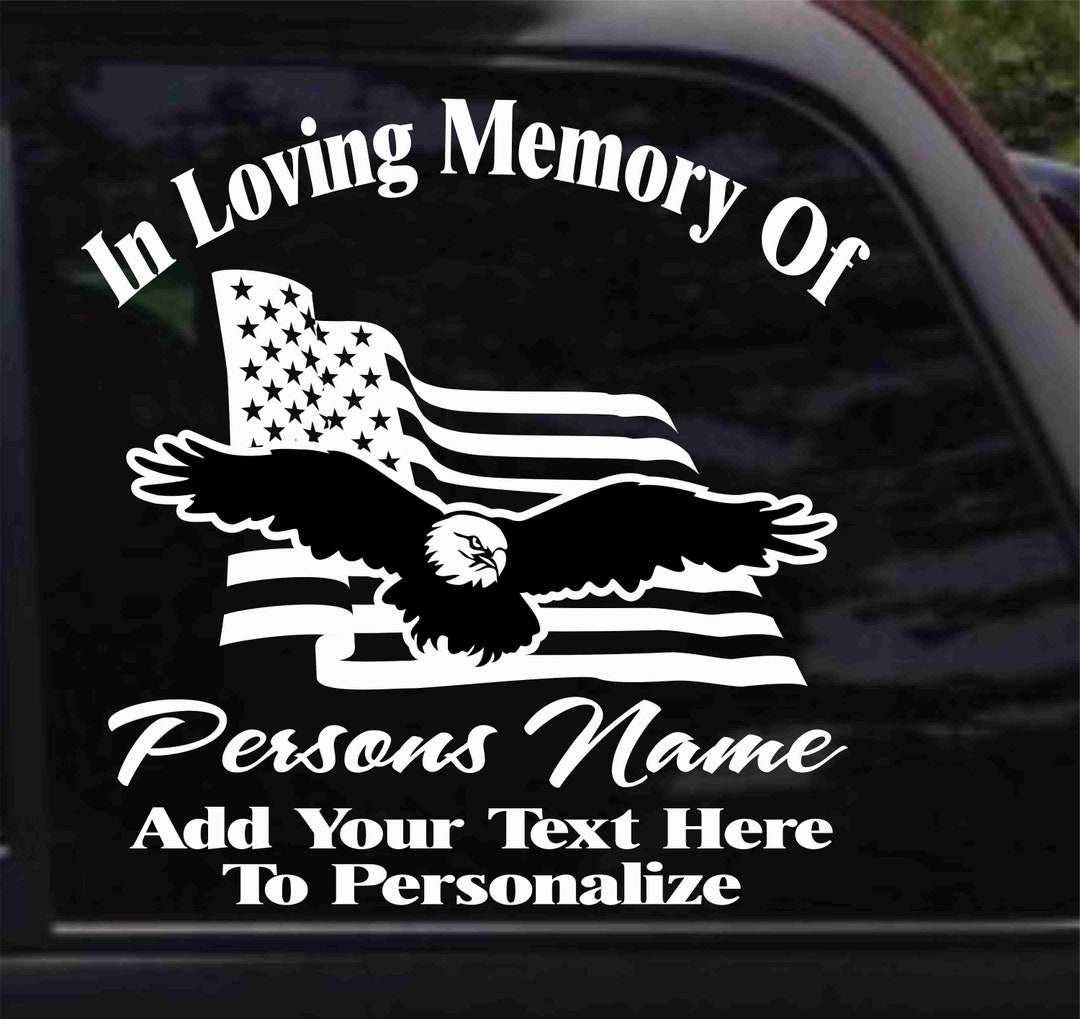 Memorial With Eagle and Flag Version 2 Decal Sticker - Etsy