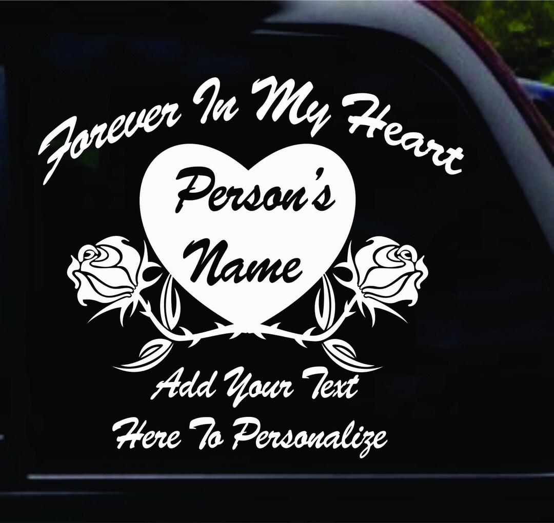 Memorial With Heart and Roses Decal - Etsy