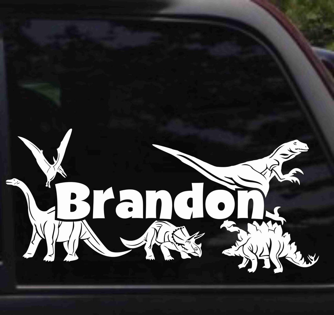 Personalized Name With Dinosaurs Decal Sticker - Etsy