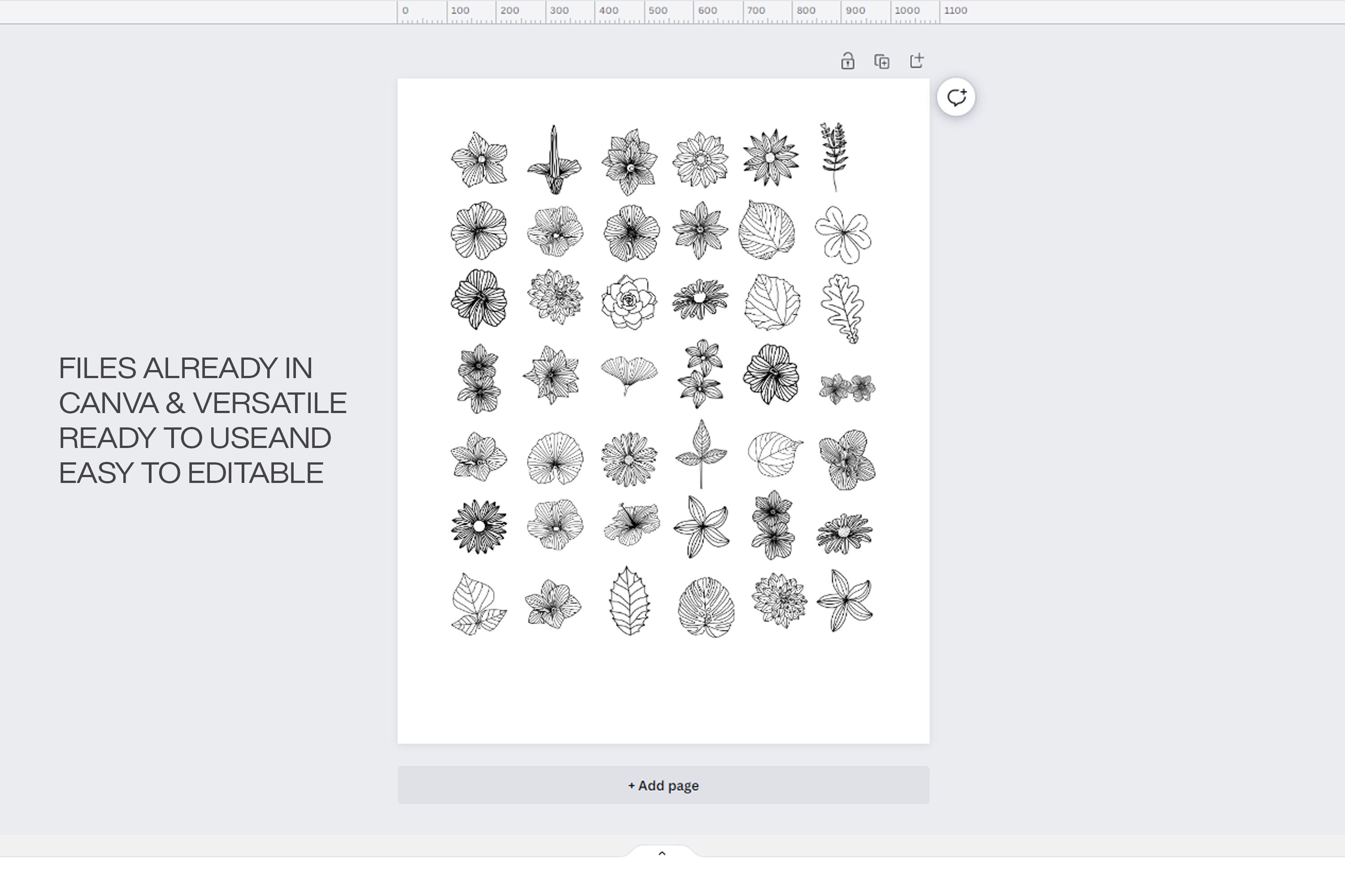 Canva Outline Flower & Leaf SVG Element Canva Element SVG - Etsy
