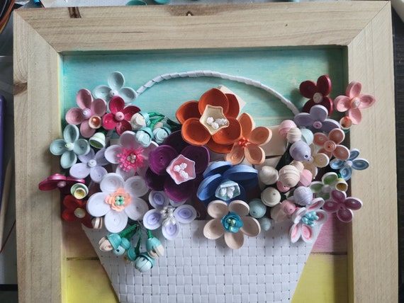 Paper Quilling Flower Basket