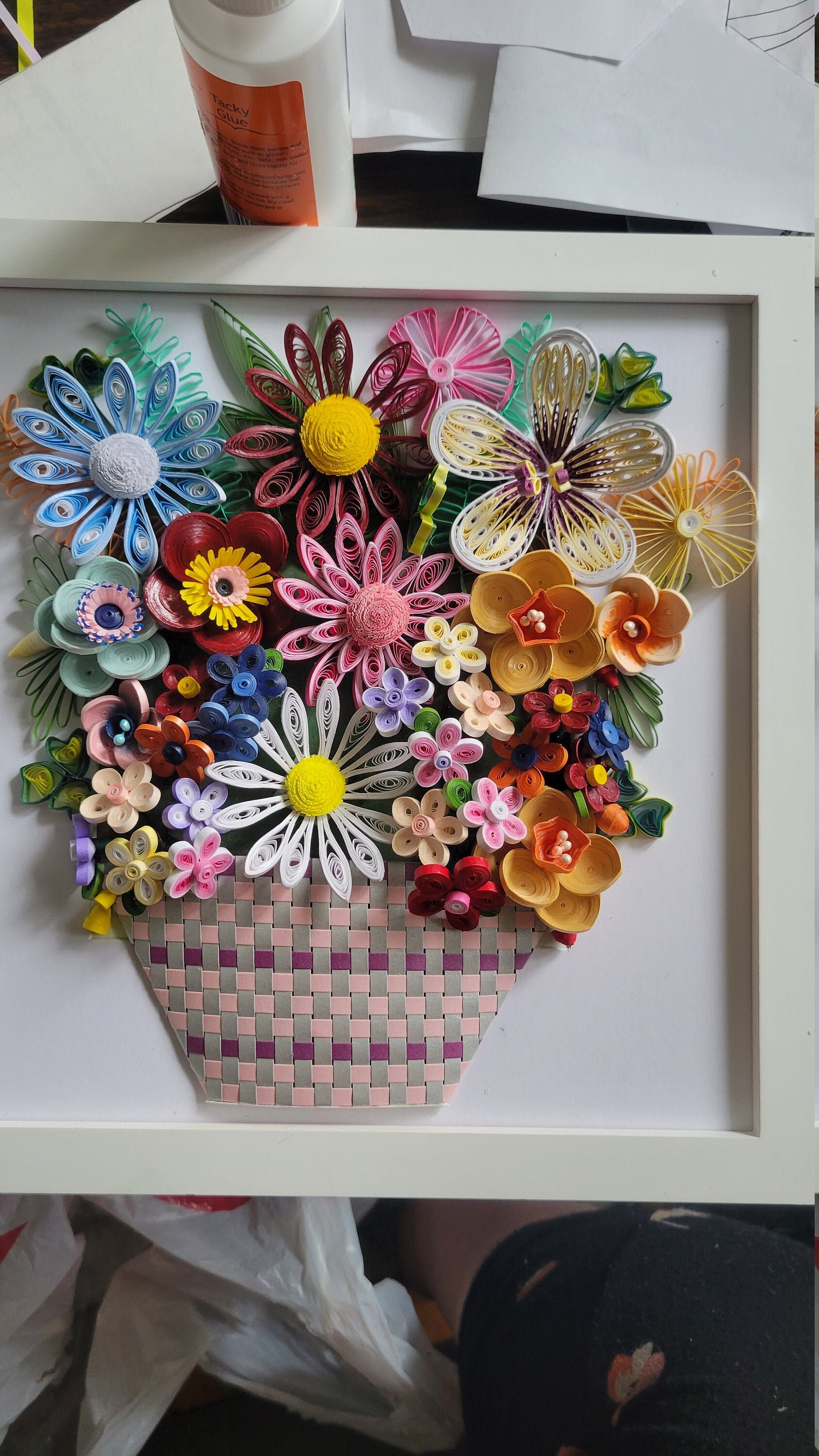 Paper Quilling Flower Basket