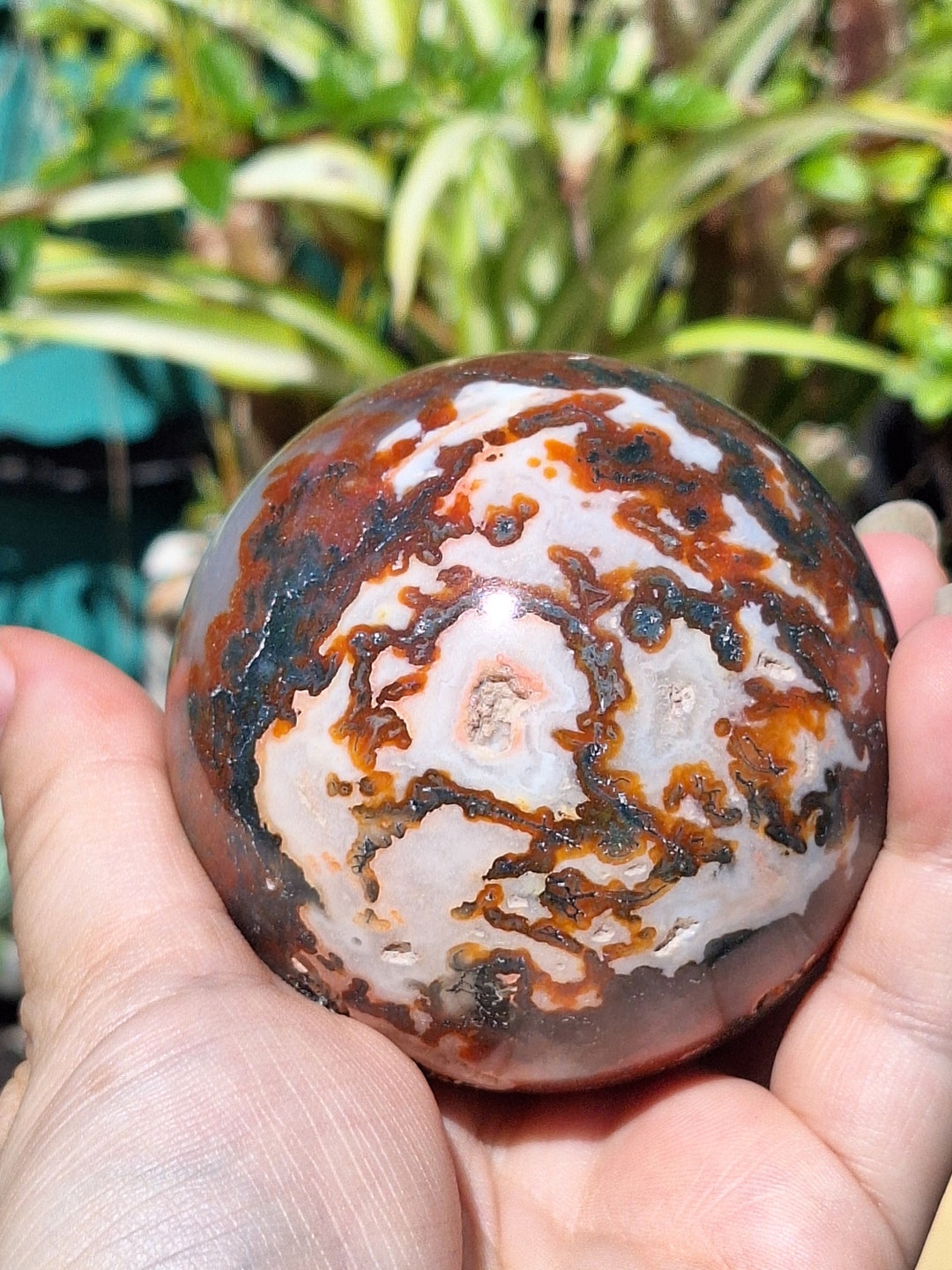 Red Moss Agate Sphere - Etsy
