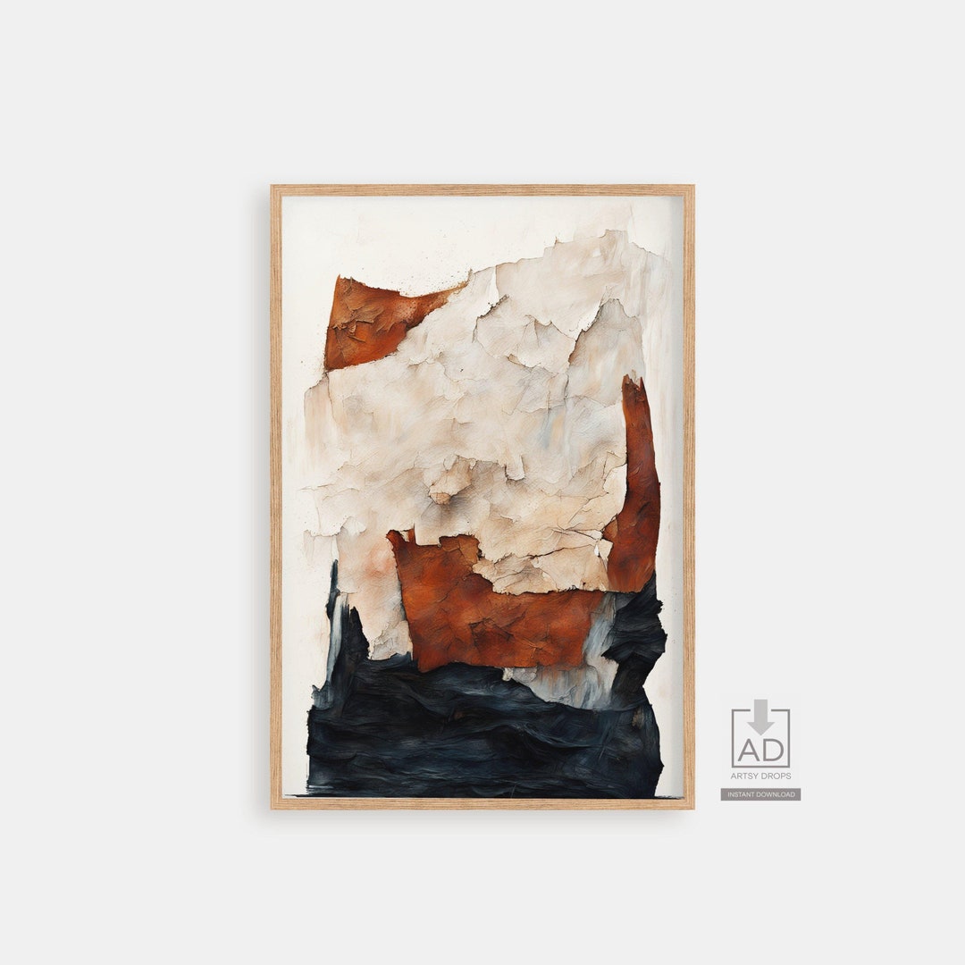 Textured Earthy Abstract Art Print: Rustic Boho Decor (digital Download ...