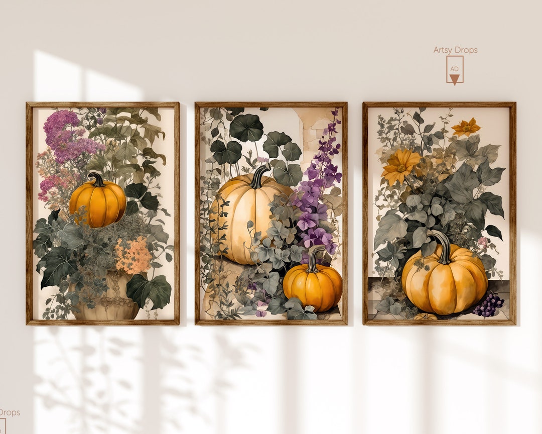 Fall Wall Decor Printable Watercolor Painting. Romantic Art Vintage ...