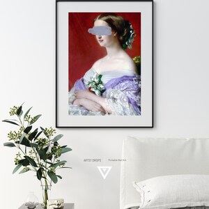 Vintage Altered Portrait Painting Print Digital Download Altered Art - Etsy