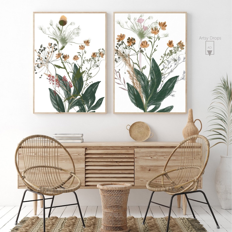Wildflower Print Floral Instant Art Printable Wall Decor - Etsy