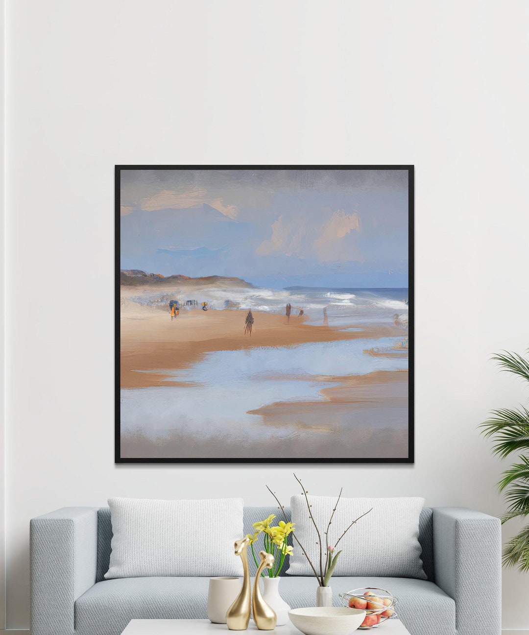 Contemporary Beach Art Print: Serene Coastal Seascape (digital Download ...
