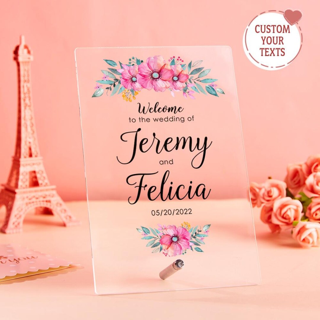 Custom Acrylic Plaque With Names – Personalized Wedding Gift ...