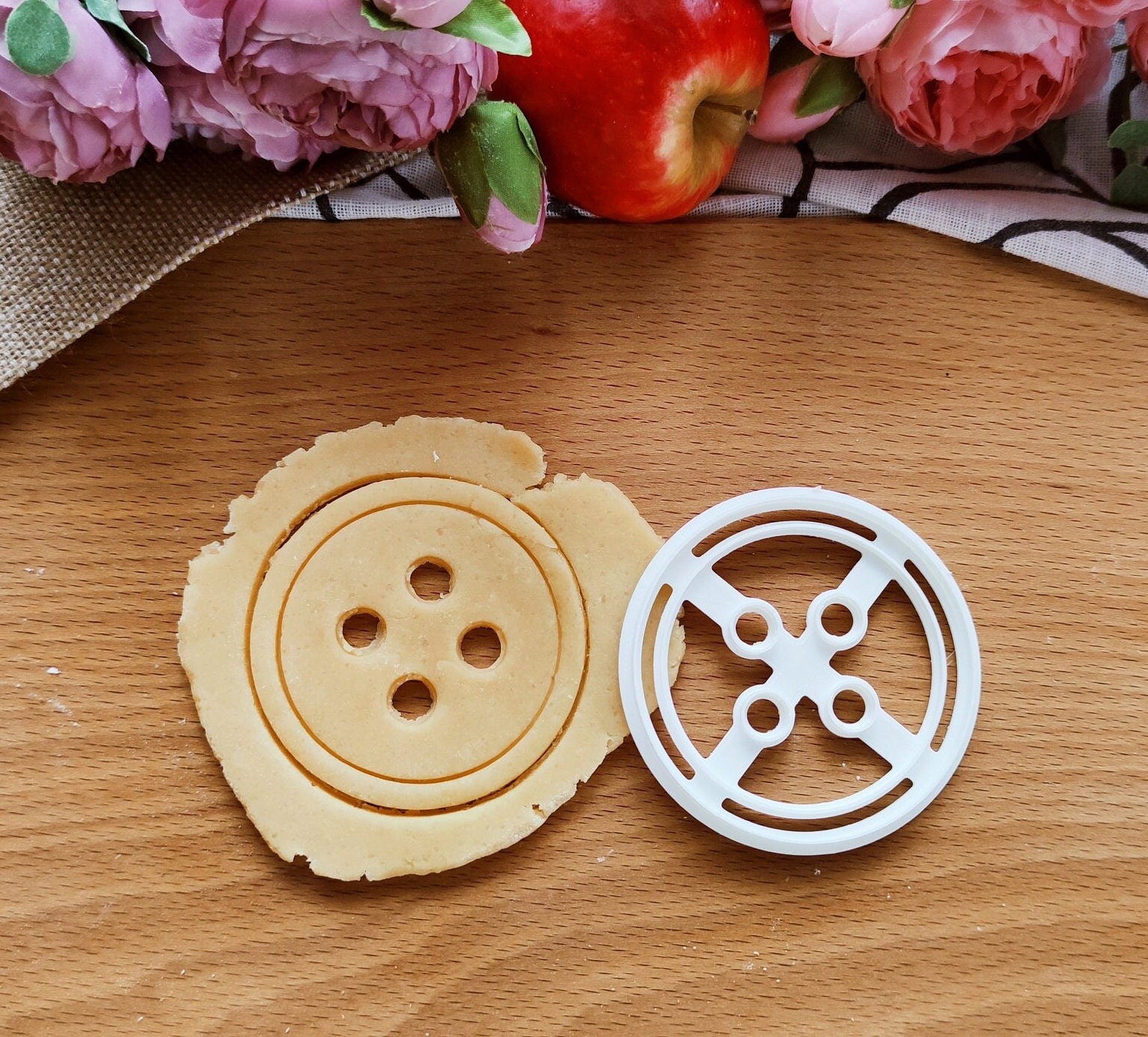 Button Cookie Cutter Buttons Haberdashery Buttonhole One of a Kind ...