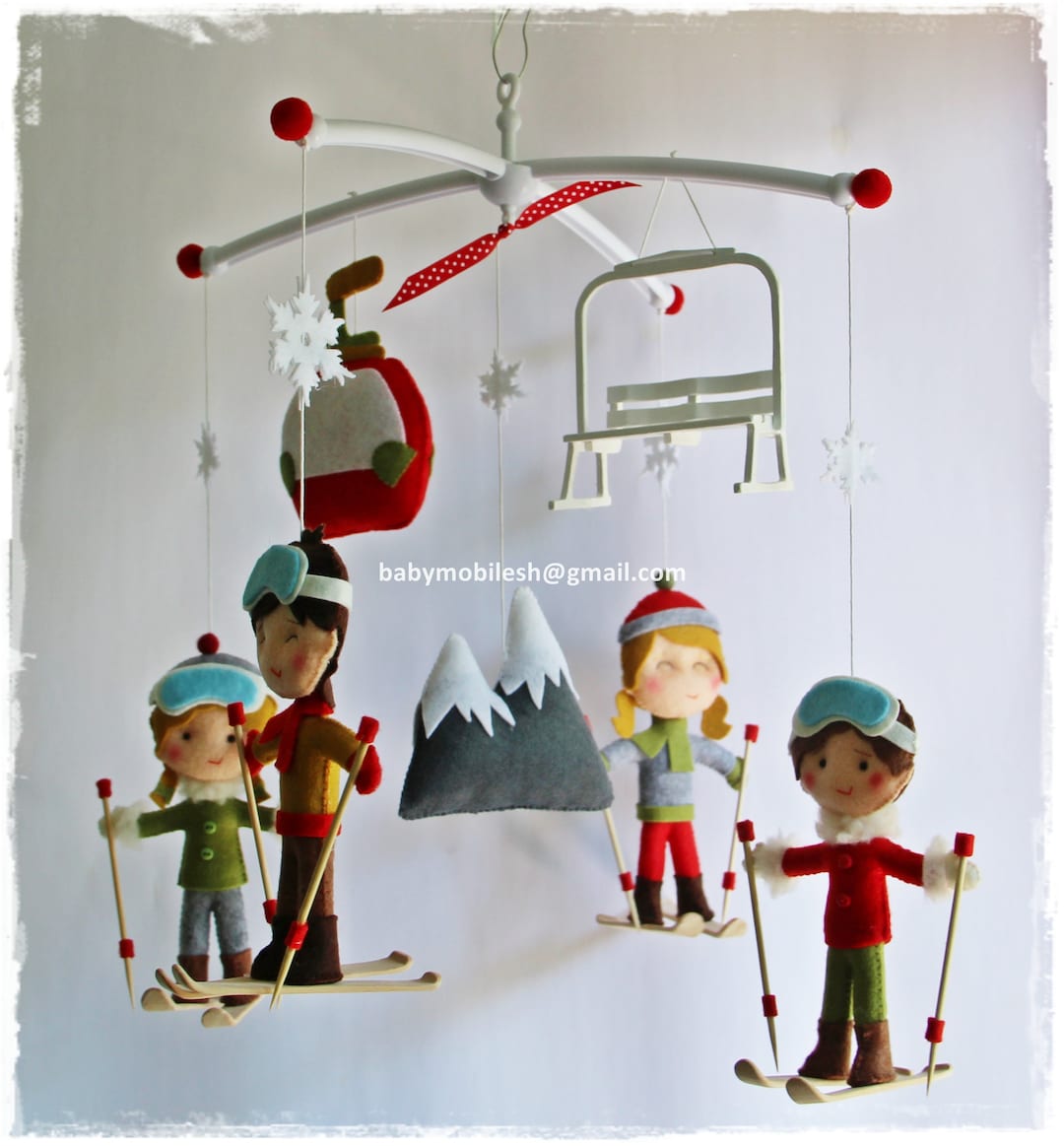 Big Mountains Baby Mobile Baby Skiing Winter Sports Sky Personalized ...