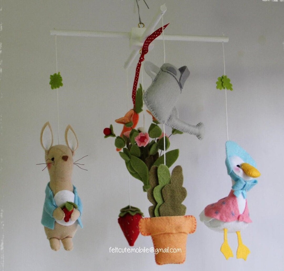 Peter Rabbit Nursery Girl Crib Mobile Nursery Decor Mobile Neutral ...