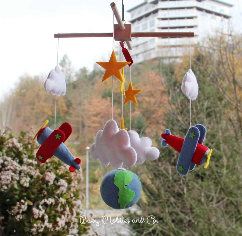 Baby Mobile Travel Aroud the World Themed Nursery Airplane - Etsy