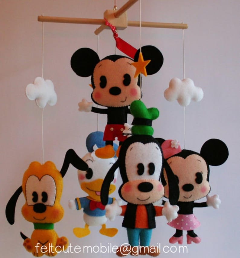 Crib Mobile Mickey Mouse Felt Crib Bedding Disney Nursery - Etsy