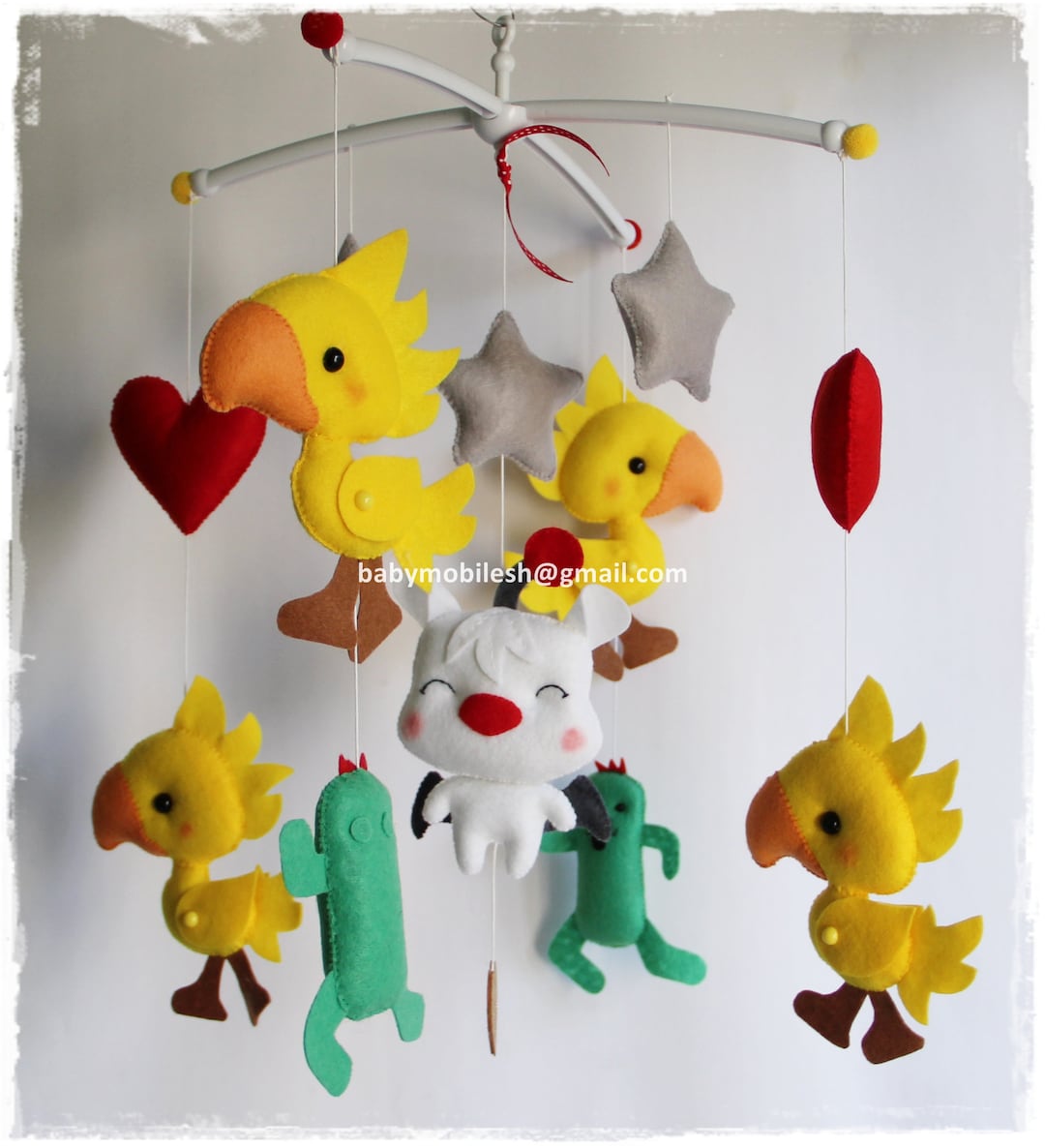 Felt Baby Mobile: Chocobo, Moogle, Cactuar Plushie Crib Decor - Etsy