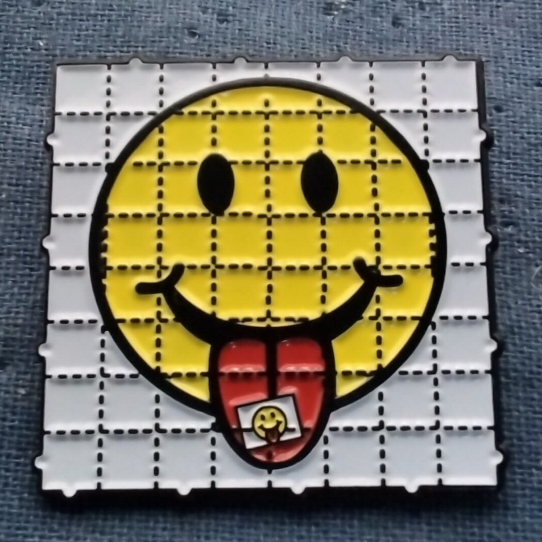 Smiley Face Sheet Enamel Pin 1.25 Inch by 1.25 Inch - Etsy