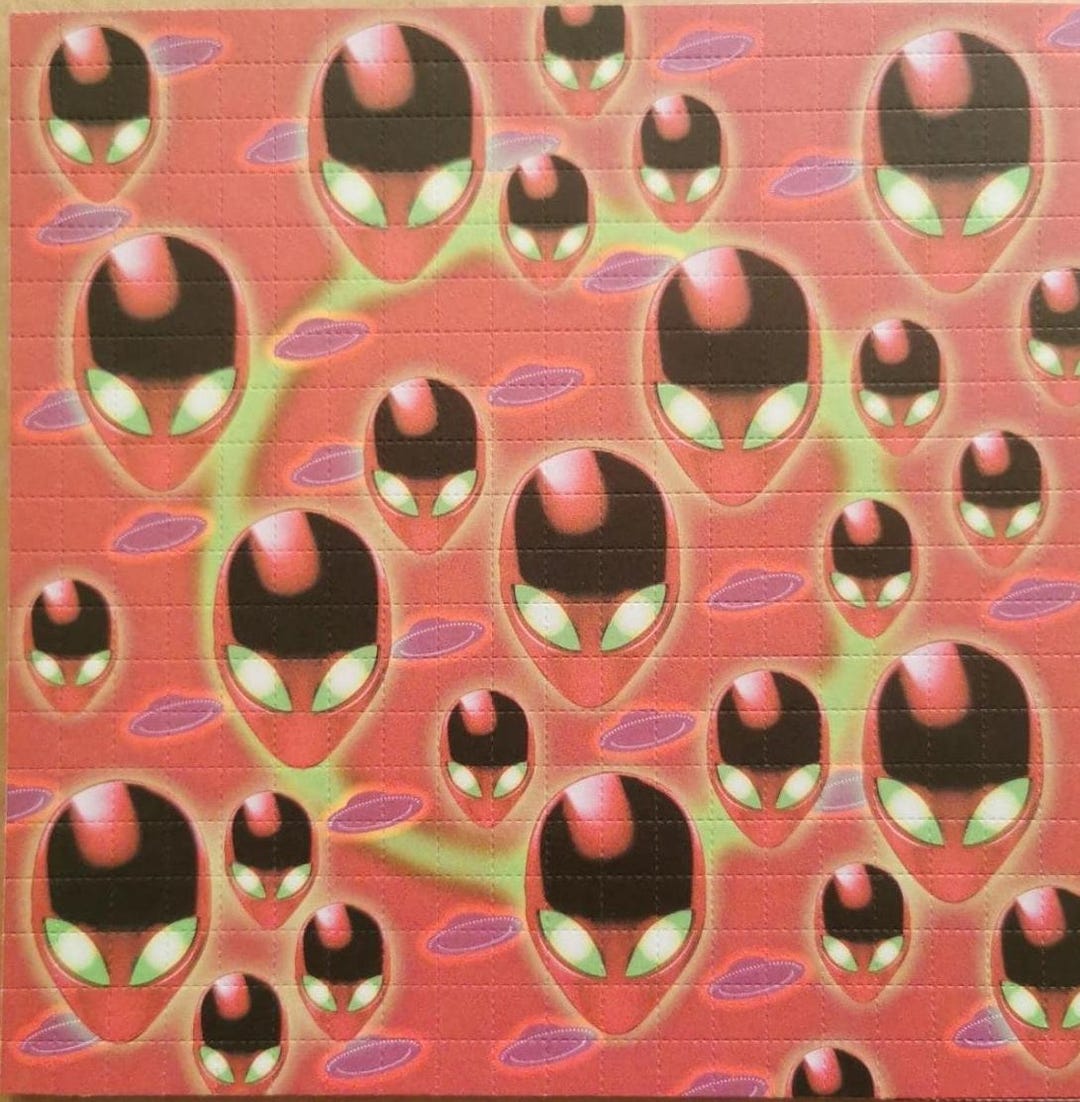 Blotter Art/aliens-red 400-tab Sheet 7 Inch by 7 Inch - Etsy