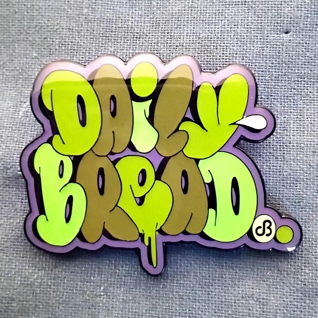 LE EDM Dailybread Graffiti Style Bass Music Enamel Glow Pin 1.75 Inch ...