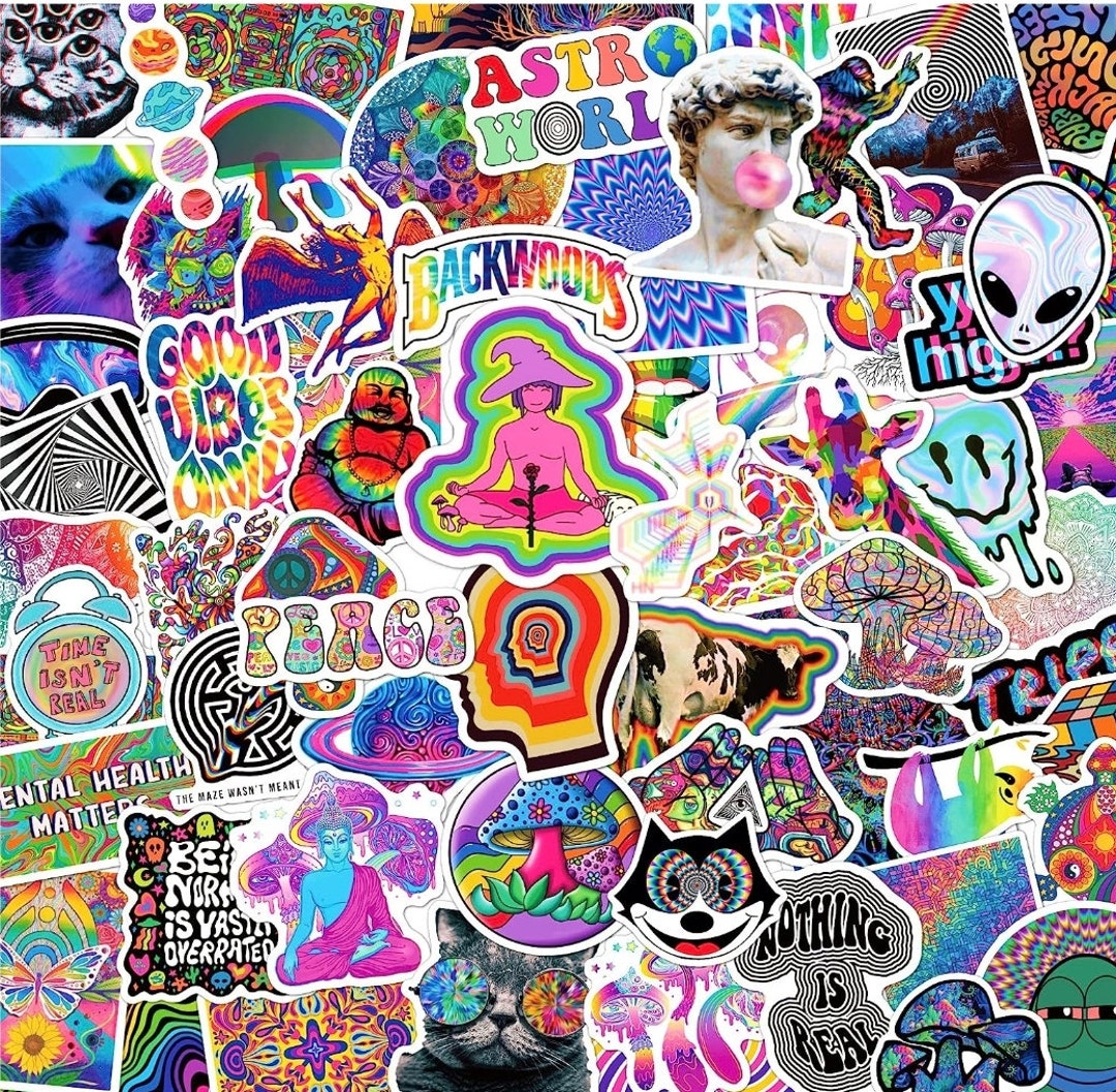 Psychedelic Mixed Sticker Packs/trippy Mixed Sticker Packs/mix Packs of ...