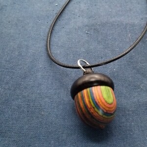 Rainbow Wood Acorn Keepsake Necklaces/acorn Stash Necklace/hidden ...