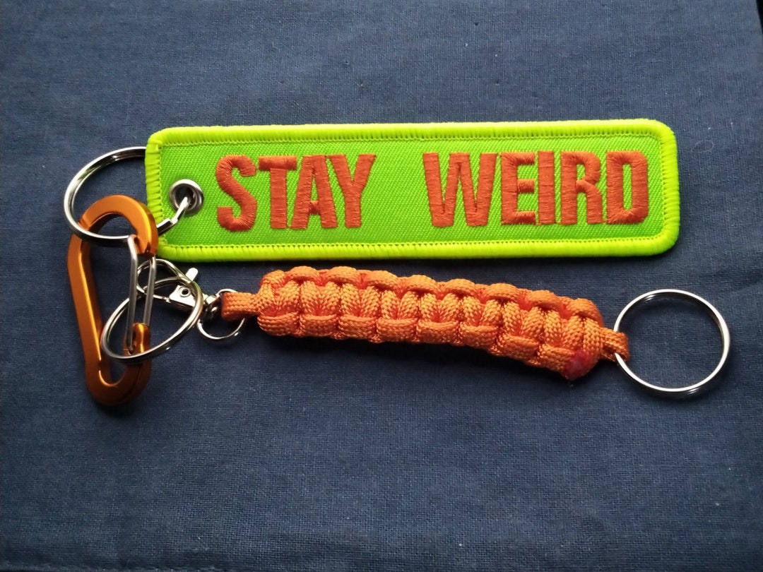 EDM Stay Weird Psychonaught Double Sided Keychain Neon Green & Orange ...