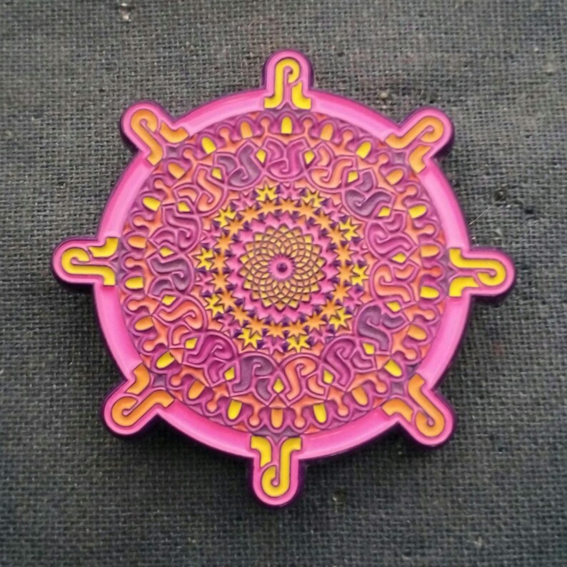 LE EDM Family Mandala Enamel Glow Pin (1.5 Inch Diameter):inspired by ...