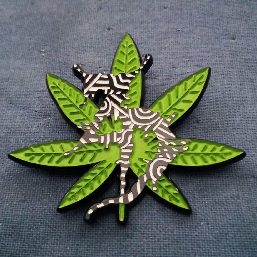EDM Pot Leaf Enamel Pin (2 Inch X 2 Inch):inspired by Djs Zedsdead - Etsy