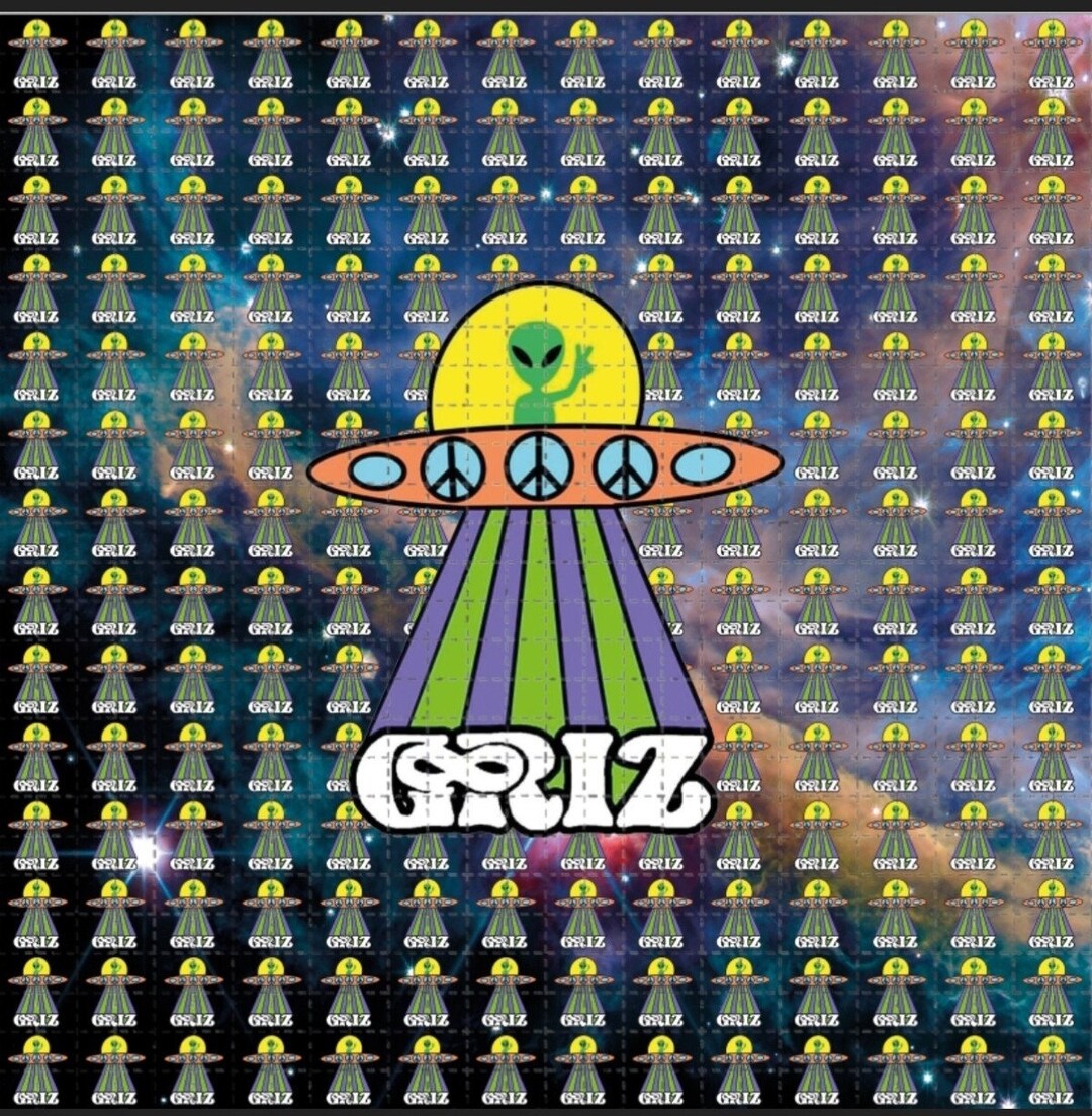 Edm/rave Blotter Art/griz Alien Peace-ship 784-tab Sheet 7 Inch by 7 ...