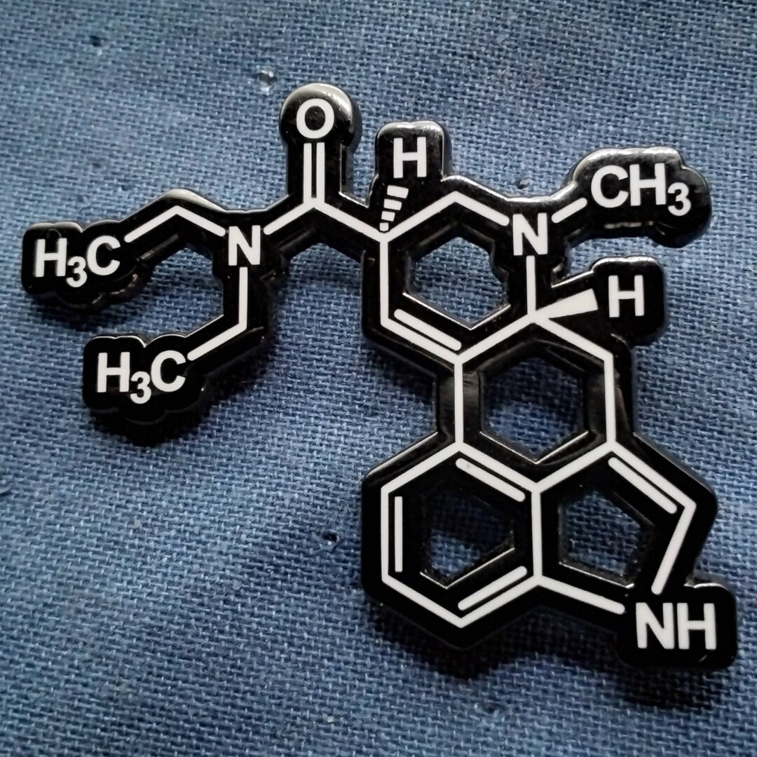 LSD Molecule Pin Black 2 Inch by 1.5 Inch - Etsy